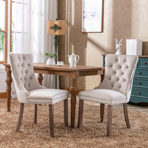 Merax Dining Chairs Set of 2, Modern Upholstered Seating for Kitchen ...