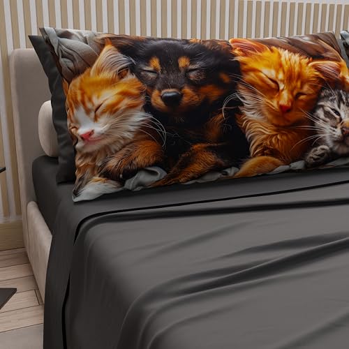 PETTI Artigiani Italiani - Animal Bed Linen with Cats and Dogs in ...
