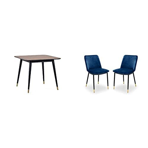 Julian Bowen Set Of Findlay Square Dining Table & 4 Delaunay Blue Chairs by Amazon | ufurnish.com