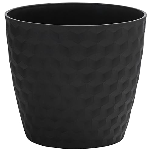 Dehner Plastic Ruby Tapered Planter, Charcoal, 17 cm by Amazon ...