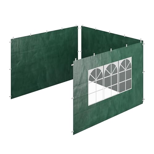 Relaxdays Gazebo Side Panels, 3X Set, 2x3m, Waterproof, Easy Fastener ...
