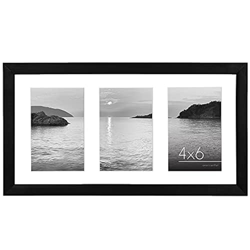 Americanflat 8x16 Panoramic Picture Frame in Black - Three 6x4 Photo ...