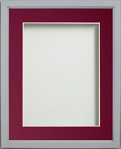 Frame Company Drayton Range A4 Grey Picture Photo Frame with Plum Mount ...