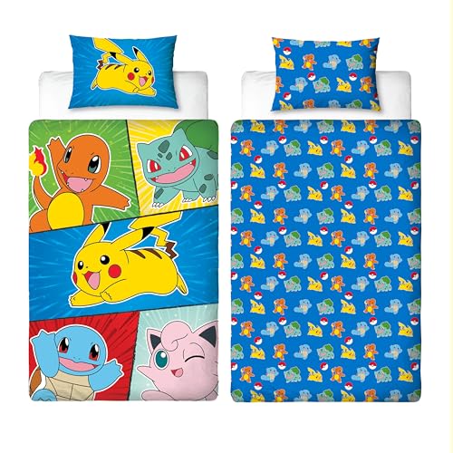 Pokemon Officially Licensed Retro Design Single Duvet Cover Set ...