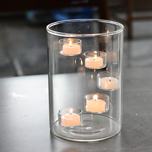 Glass Cylinder Hurricane Candle Holder for Tea Light Pillar Candle ...