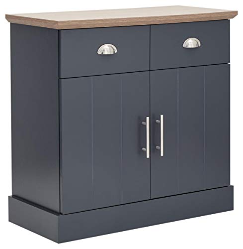 GFW Kendal Compact Sideboard Cabinet Unit With 2 Storage Drawers ...