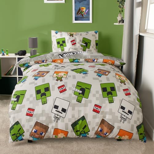 Minecraft Bedding Single, Bedroom Accessories for Boys Duvet Sets for ...