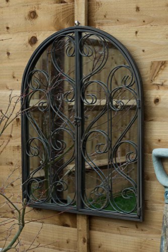 Large Scroll Outdoor Garden Wall Mirror With Doors 60cm X 48cm by ...