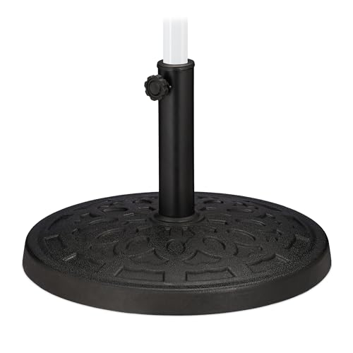 Relaxdays Parasol Stand Poles 38-50 mm, Ø 50 cm, Cast Iron Look ...