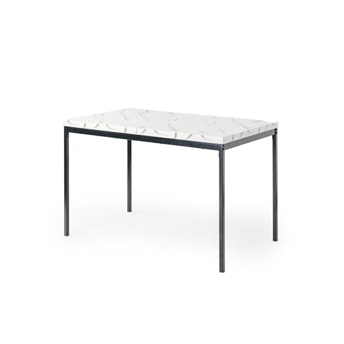 FurnitureR 120cm Dining Table Rectangular MARBLE Effect MDF Kitchen ...
