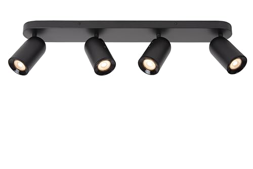 LUCIDE Punch - Ceiling Spotlight - 4 x GU10 - Black by Amazon ...