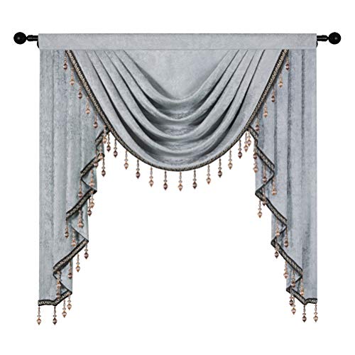 ELKCA Thick Double-Sided Chenille Window Curtains Single Swag Valance ...