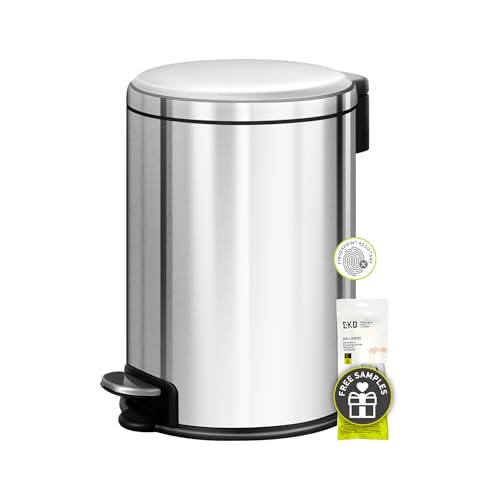 EKO Serene Step Bin, 3L Round Small Trash Can with Removable Inner ...
