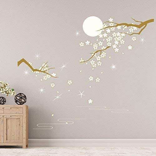 Walplus Swarovski Crystals and Blossom Flowers Under Moonlight Wall ...