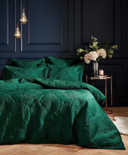 Paoletti Palmeria Quilted Duvet Cover Set – Luxe Embroidered Velvet ...