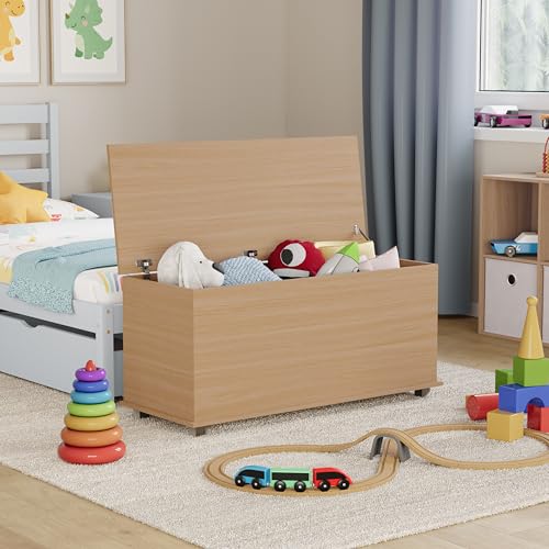 Vida Designs Leon Toy Box, Wooden Children's Storage Chest with Lid ...