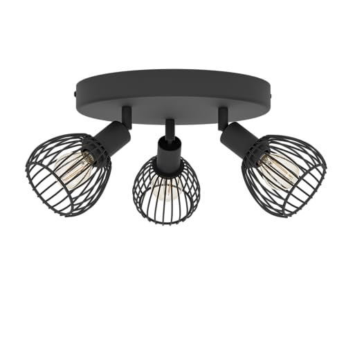 Eglo Sonnino Ceiling Light Fitting, 3 Spots Ceiling lamp, Industrial ...
