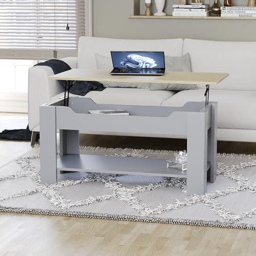 Vida Designs Lift Up Coffee Table with Storage 100 (L) x 48 (W) x 48–60 ...
