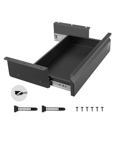 "VEVOR 16"" Wide Under Desk Drawer Slide Out, Under Desk Mounted Pull ...