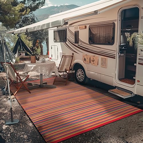 Green Decore Reversible Recycled Plastic Camping and Picnic Rugs ...