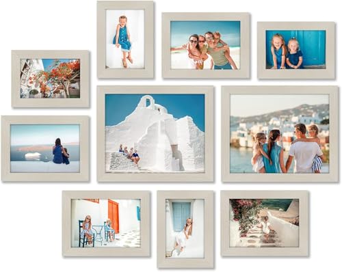 Americanflat 10 Piece Gallery Wall Frame Set in Light Wood - Two 8x10 ...