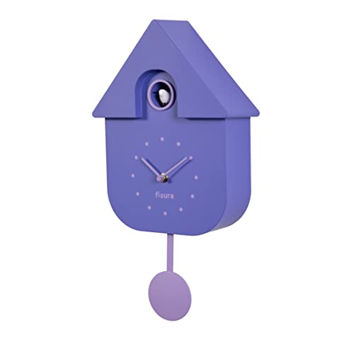 Fisura - Purple cuckoo clock. Original wall clock for gift. Modern and ...