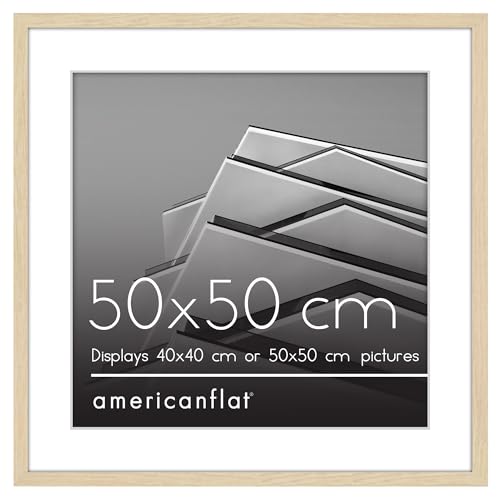 Americanflat 50x50 Picture Frame in Natural Oak - Use as 40x40 Picture ...