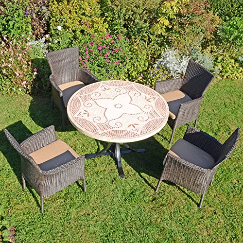 PROVENCE Dining Table with 4 STOCKHOLM Brown Chairs Set by Amazon ...