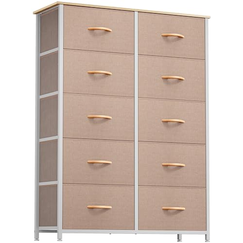 YITAHOME Chest of Drawers with 10 Drawers, Fabric Drawers Cabinet with ...