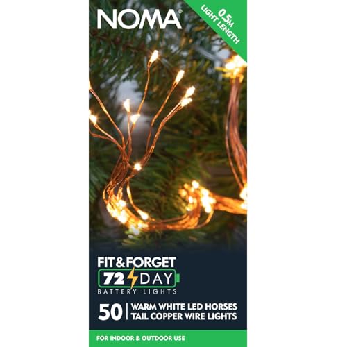 NOMA Horses Tail String Lights, 10 Strands with 50 Warm White LED's ...