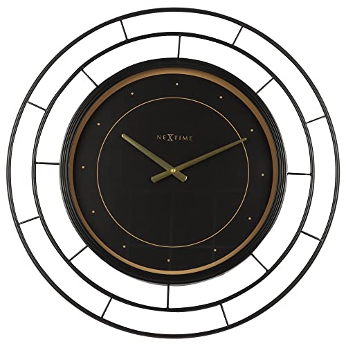 NexTime Large Wall clock-70cm-Silent-Black-Metal-Fancy, Black, 70cm ...