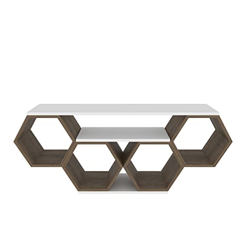 DECOROTIKA Honey Modern TV Unit with Open Storage Shelves for Living ...