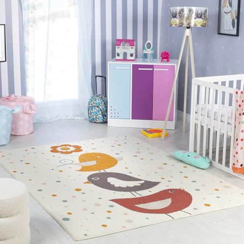Livabliss Birds Kids Rug - Childrens Rugs for Bedroom 120x170 cm ...