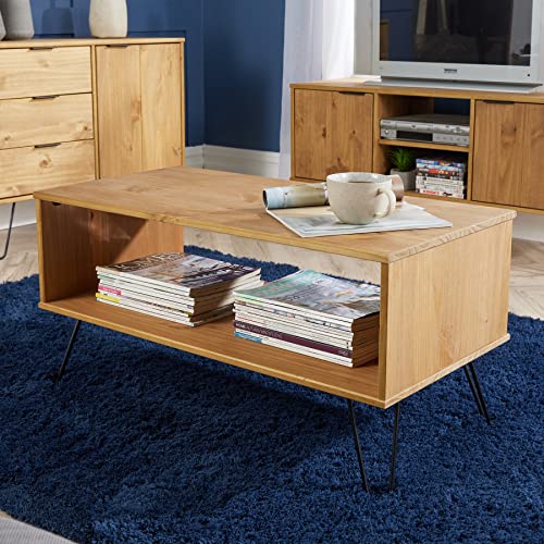 Home Source Acadia Occasional Coffee Table Industrial Wooden 2 Shelf ...