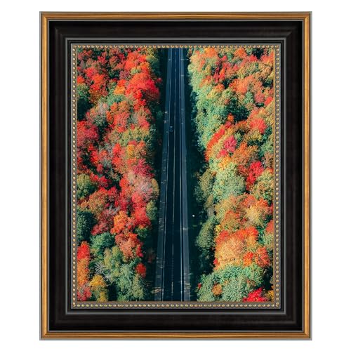 Space Art Deco 11x14 Ornate Gold Design Black Frame - White Mat for ...