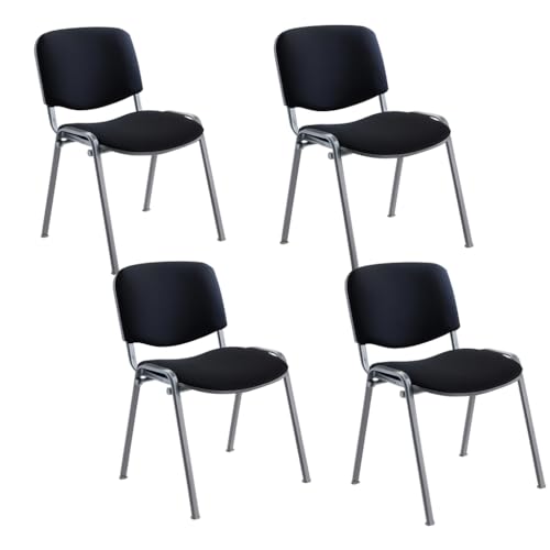 Office Hippo Heavy Duty Stackable Reception Chair, Black Frame, Fabric ...