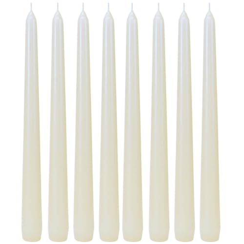 Dekohelden24 Tapered Candles Table Candles Set of 8 in White Size H ...