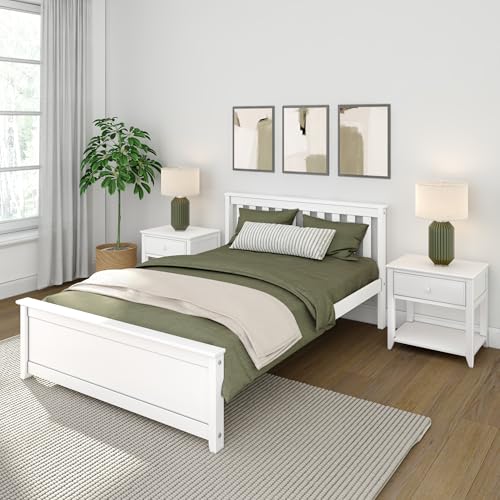 Maxwood Furniture Small Double Size Bed Frame, Solid Wood Platform Bed ...