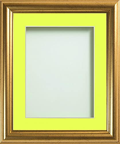 Frame Company Eldridge Gold Photo Frame with Lemon Bon Bon Mount, 20x16 ...