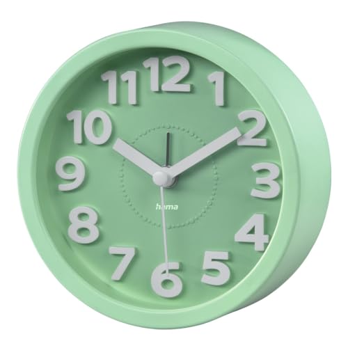 "Hama - ""Retro Alarm Clock, round - Light Green - 12 x 4 x 12 cm" by ...