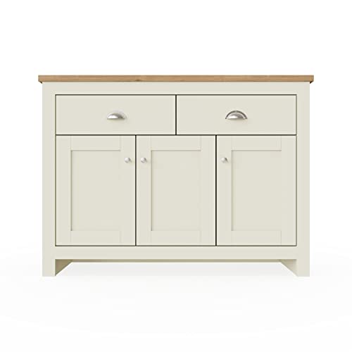 Timber Art Design Uk Lisbon Sideboard 3 Doors 2 Drawers Buffet Storage Cabinet Cupboard Solid ...