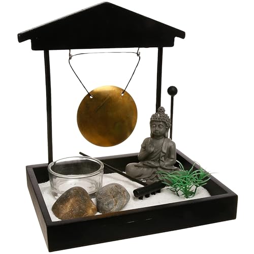 Japanese Style Decorative Zen Garden Includes Figurine, Stones ...