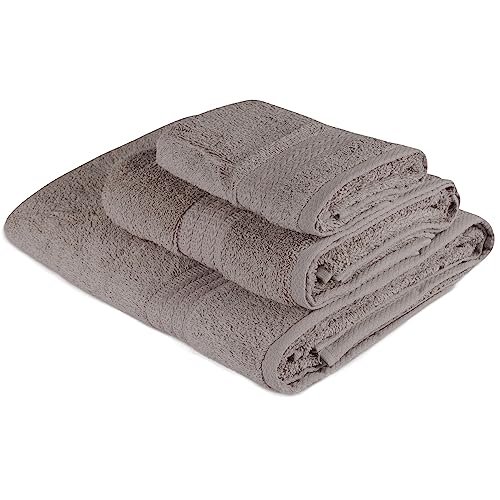 WELL HOME MOBILIARIO & DECORACIÓN Towel Set (3 Piece) Grey by Amazon ...