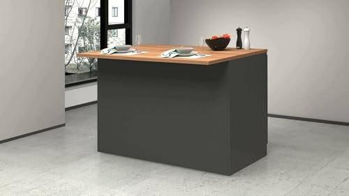 Dmora Emmanuel Kitchen Island, Multi-Purpose Cabinet, Kitchen Cabinet ...