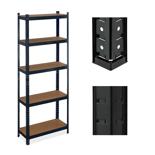 Relaxdays Heavy-Duty Shelving, up to 500 kg, Dividable, Cellar, Garage ...