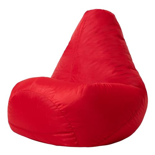 Bean Bag Bazaar High Back Recliner Bean Bag Chair, Red, Indoor Outdoor ...