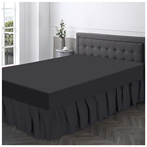 Plain Dyed Valance Fitted Sheets King Size, Supersoft Bed Skirts ...