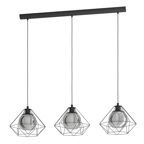 Eglo Pendant Light Vernham, 3-Light Hanging Lamp Vintage, Industrial ...