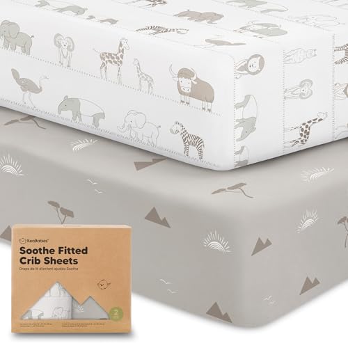 2-Pack Organic Jersey Fitted Sheets for Boys & Girls - Unisex Cot ...
