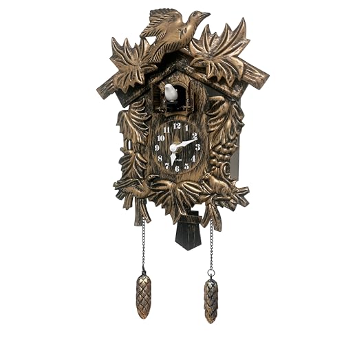 WALPLUS 20.2x37cm Brown Vintage Cuckoo Clock With Cuckoo Call Simple ...